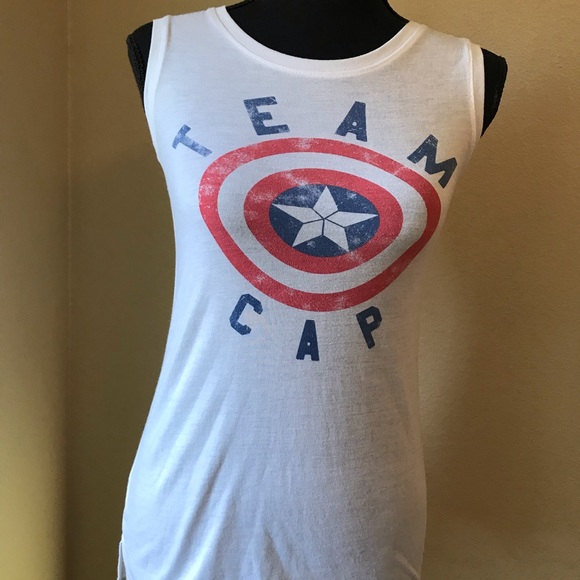 Marvel | Tops | Captain America Red White Blue Tank Xs | Poshmark
